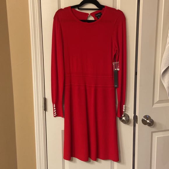 Nicole by Nicole Miller | Dresses | Brand New With Tags Gorgeous Red Dress Pearly Buttons Still ...